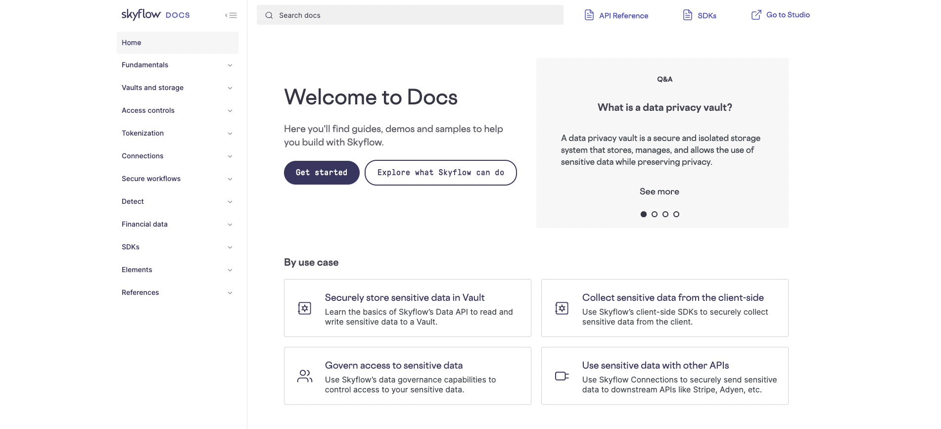 Skyflow Docs (2024) | DevPortal Awards
